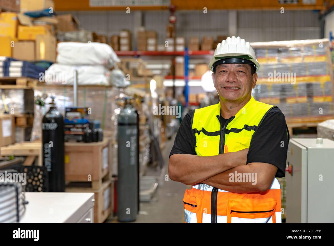Southeast asia staff engineer worker man portrait confident happy ...