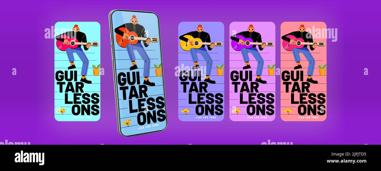 Teaching guitar lessons Stock Vector Images - Alamy