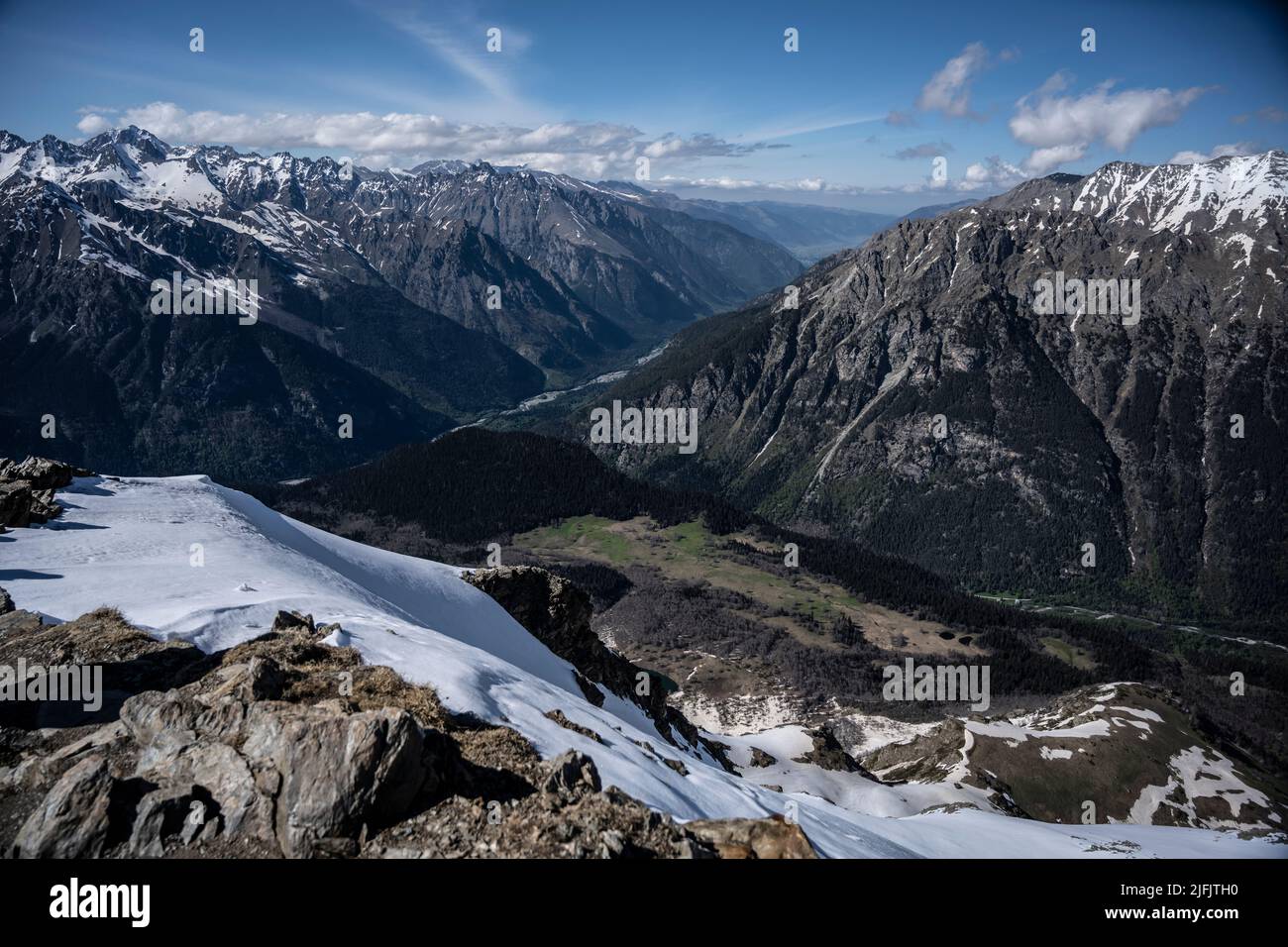 Caucasian mountains in Dombay in Russia in spring Stock Photo - Alamy