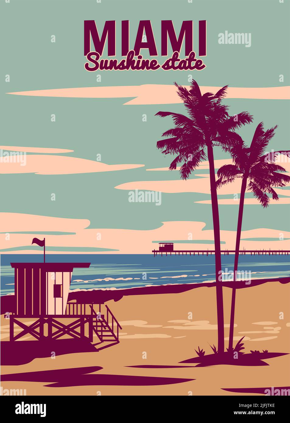 Aerial miami beach Stock Vector Images - Alamy