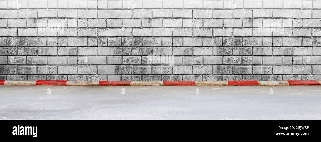 Horizontal design on black and white brick wall texture for background ...