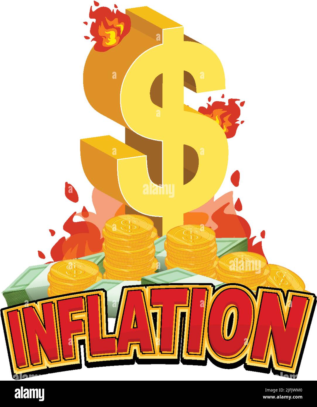 Inflation isolated word text illustration Stock Vector Image & Art - Alamy