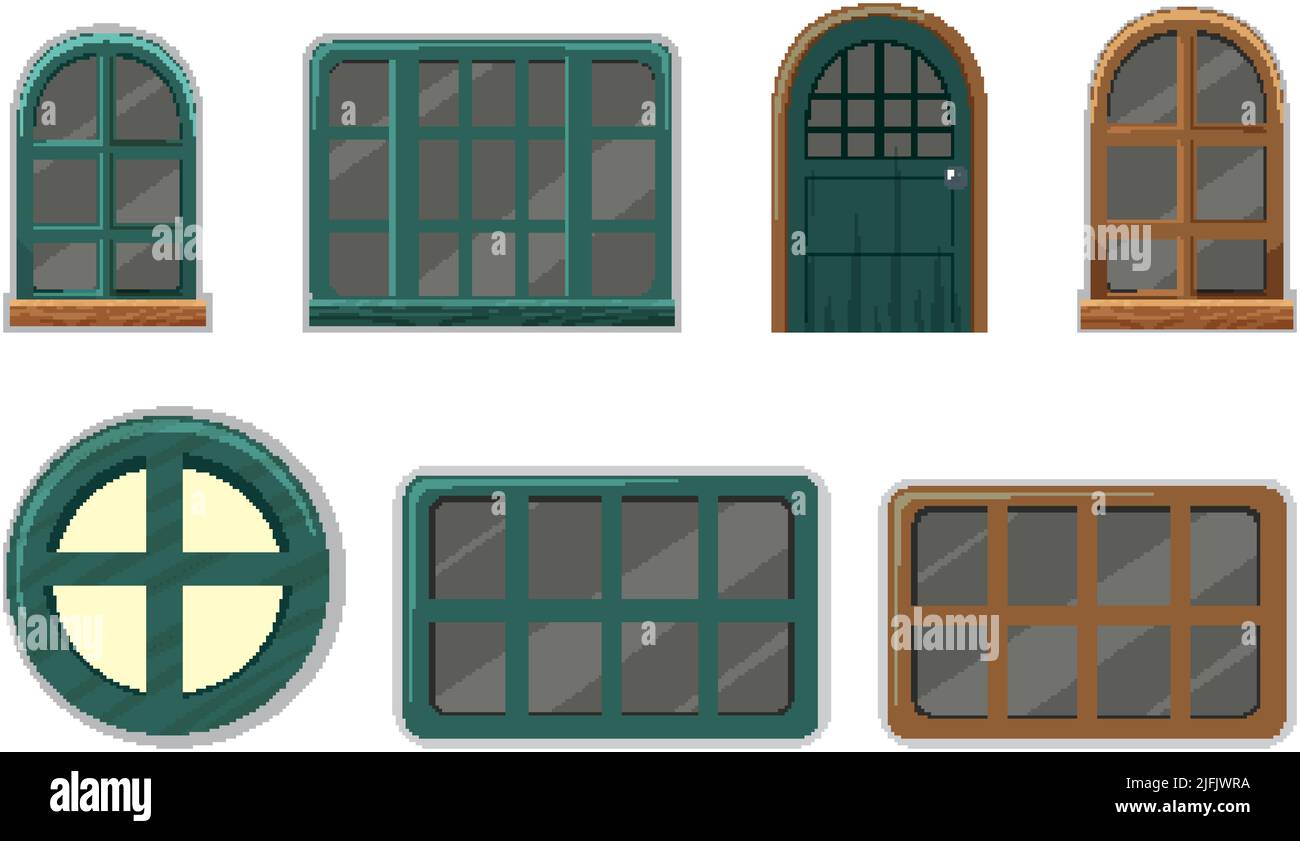 Retro doors and windows Cut Out Stock Images & Pictures - Alamy