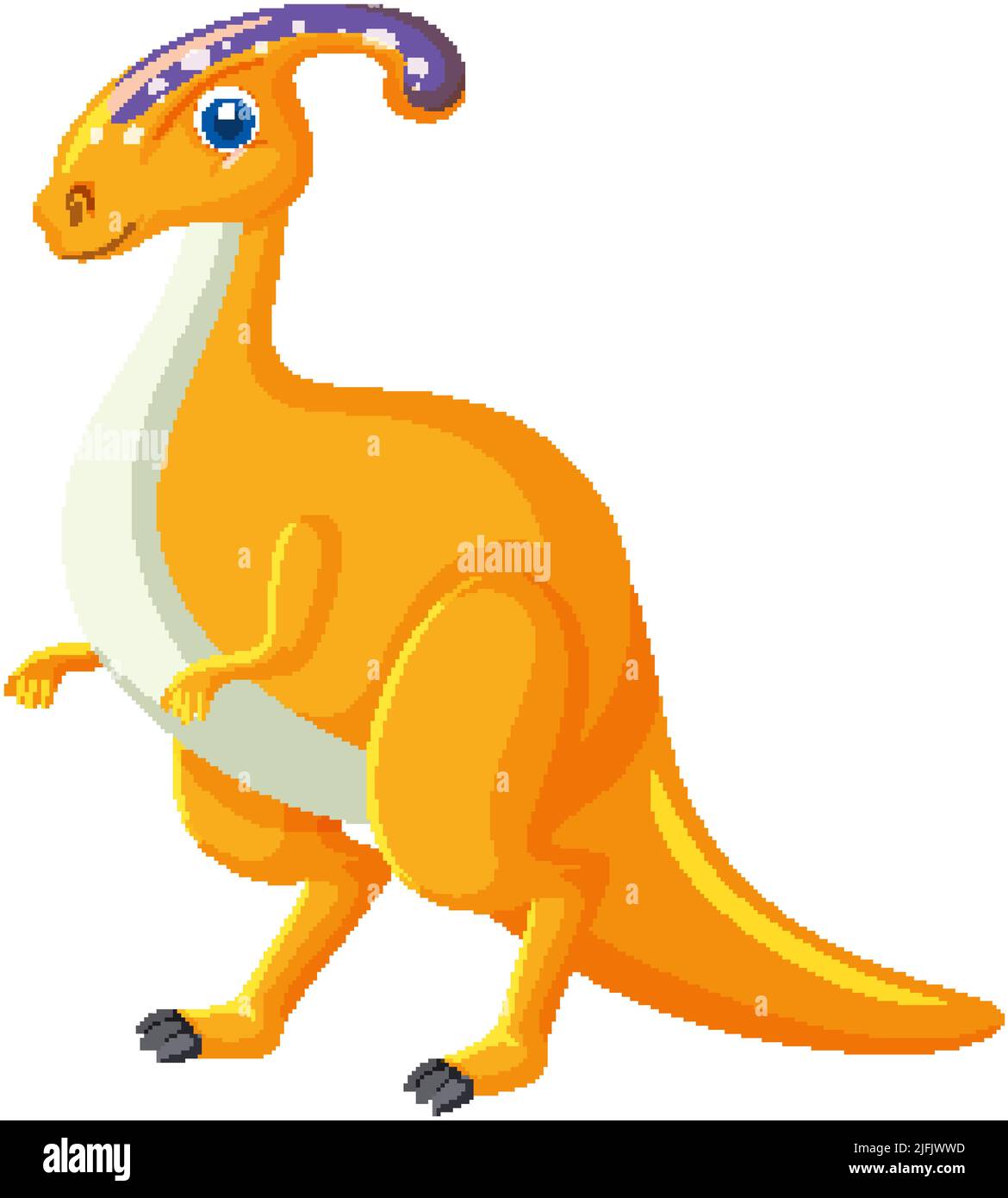 Cute Parasaurolophus Dinosaur Cartoon illustration Stock Vector Image ...