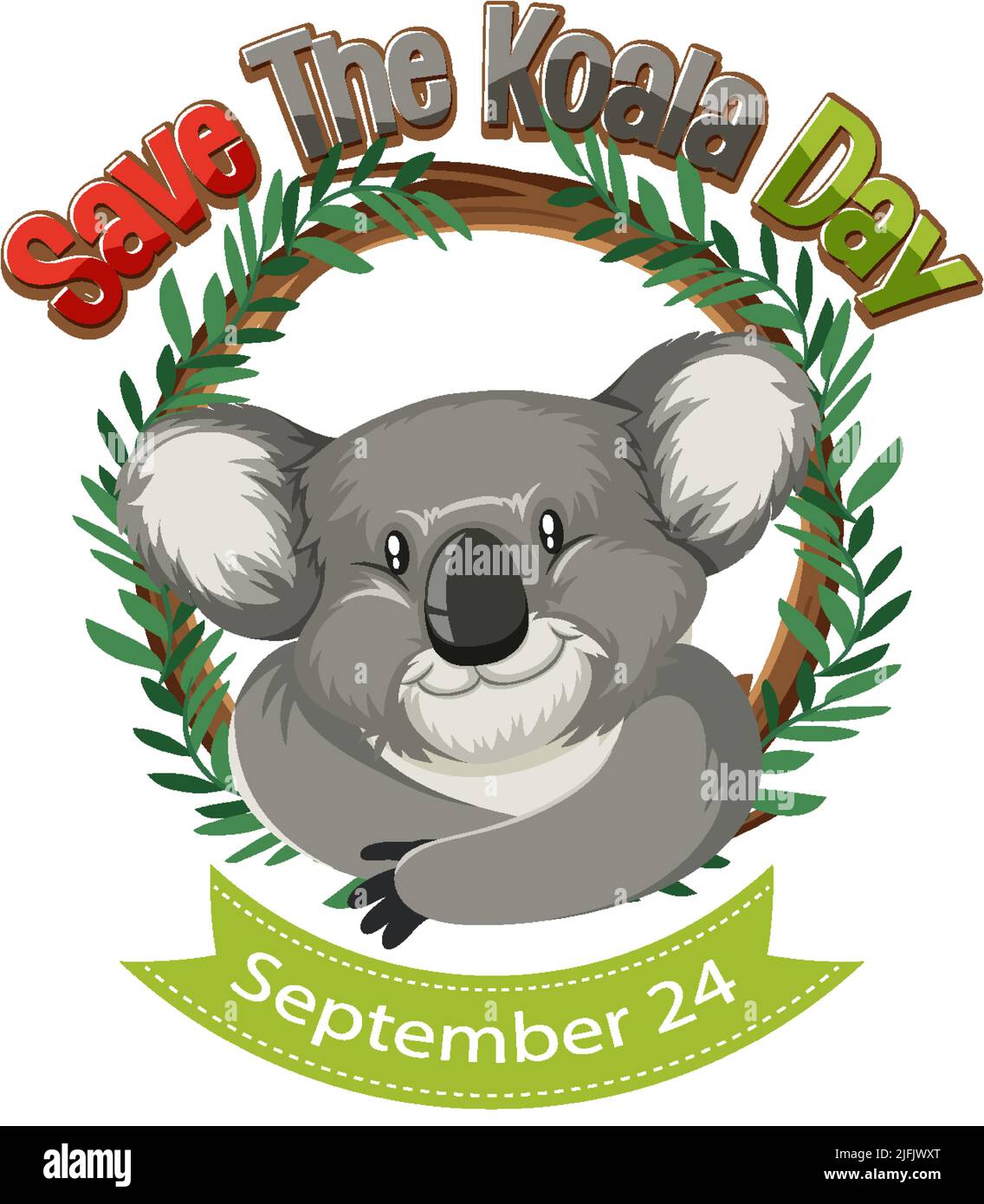 Save the koala day banner design illustration Stock Vector Image & Art ...