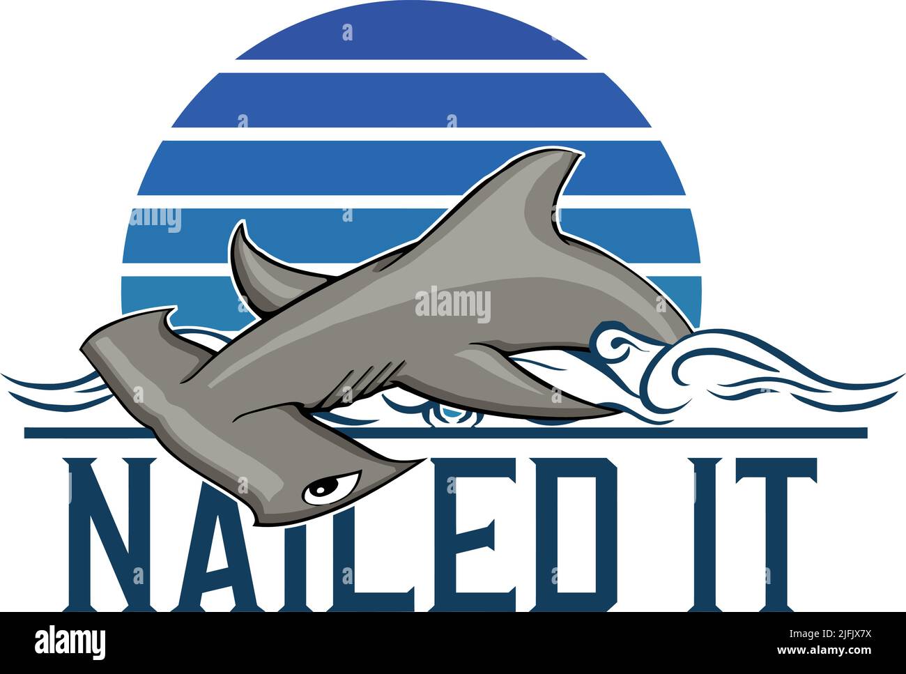 funny cartoon hammerhead, nailed it Stock Vector Image & Art - Alamy