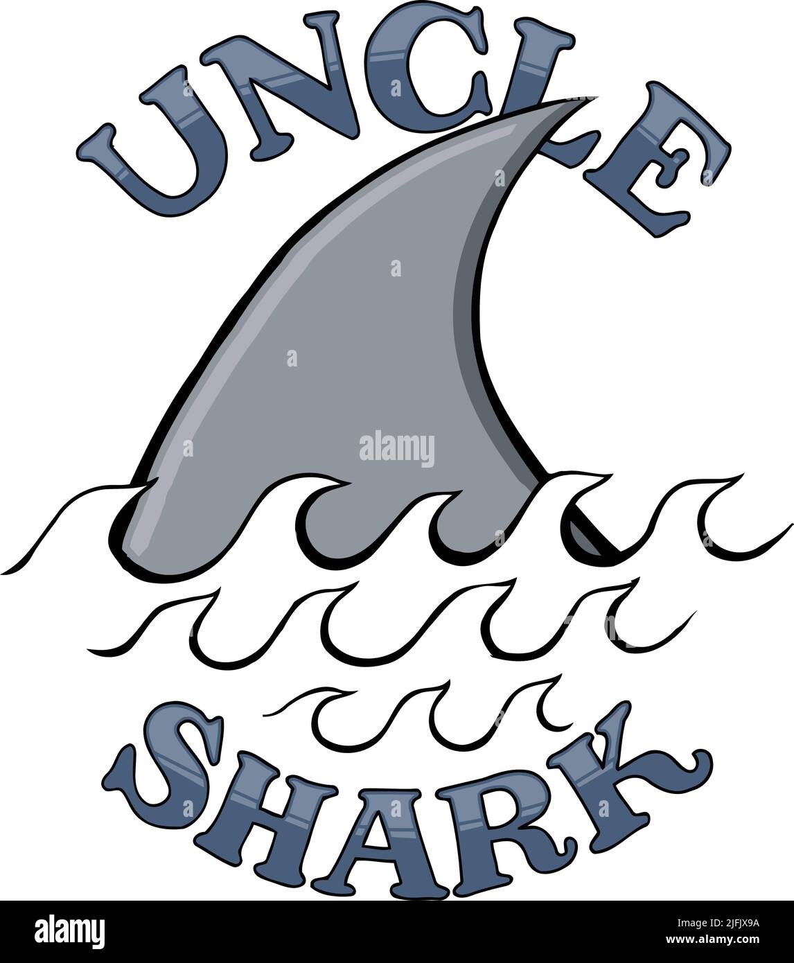 funny gray shark fin with uncle shark text Stock Vector Image & Art - Alamy