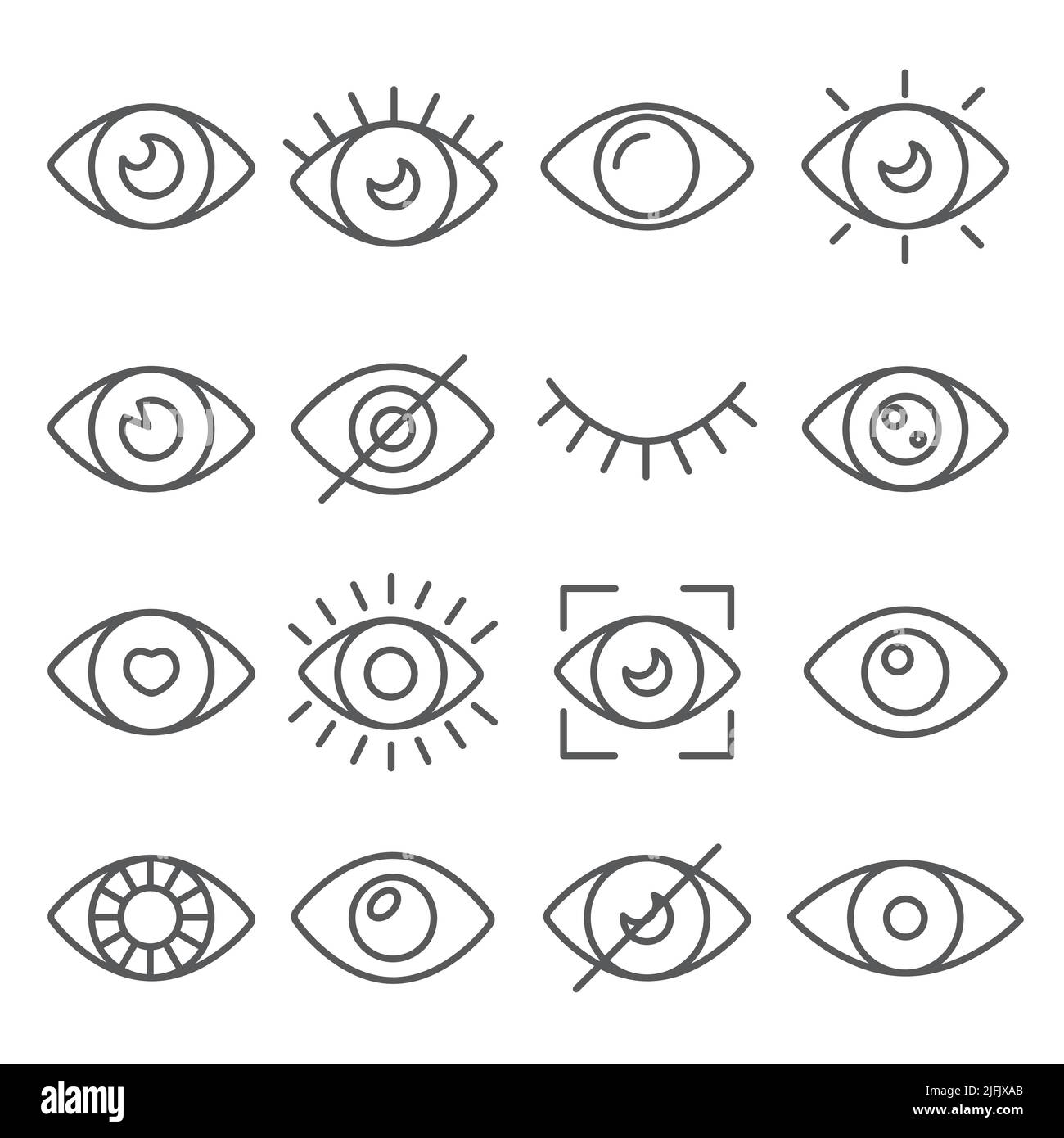 Eye line icon set on white background Stock Vector Image & Art - Alamy