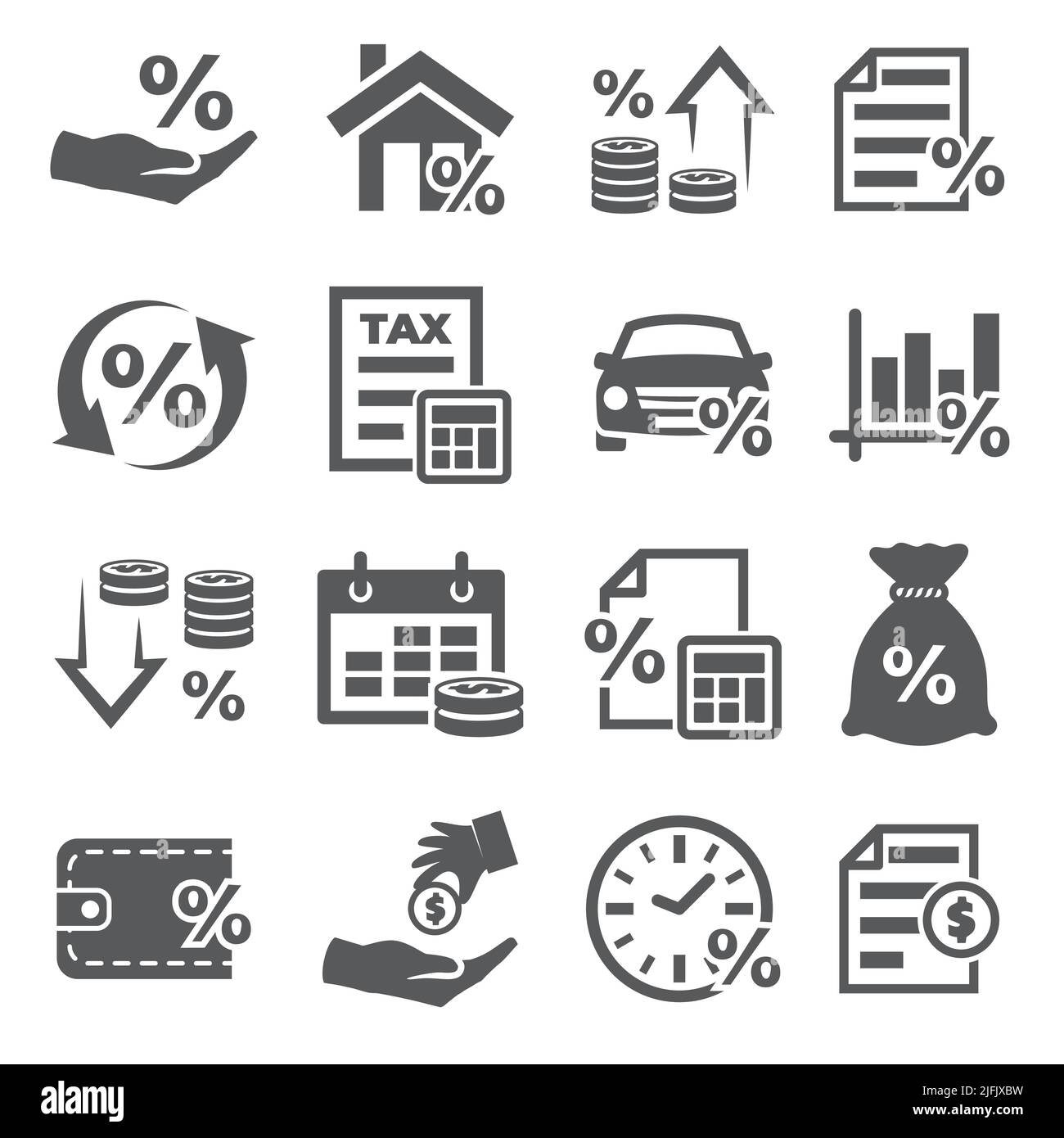 Tax icons set on white background Stock Vector Image & Art - Alamy