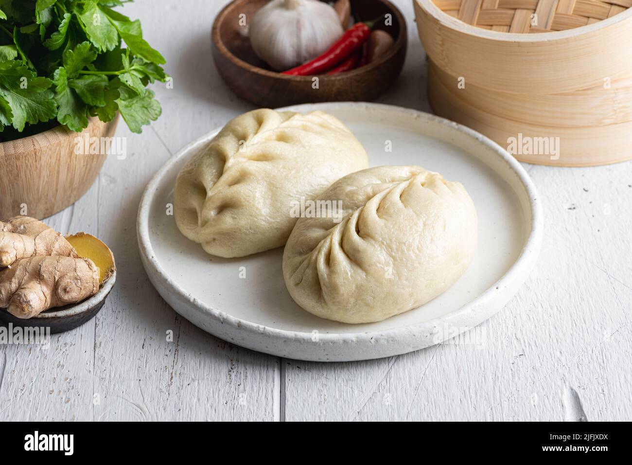 Traditional Korean steamed pie, pyanse or pigodi Stock Photo - Alamy