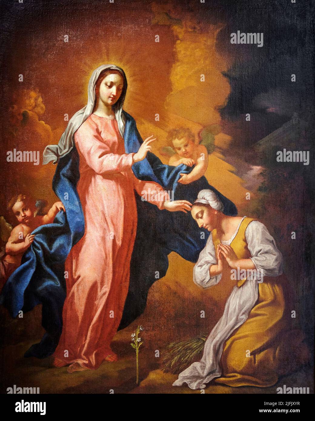 Madonna di Caravaggio - olio su tela - Angelo Innocente Massarotti ...