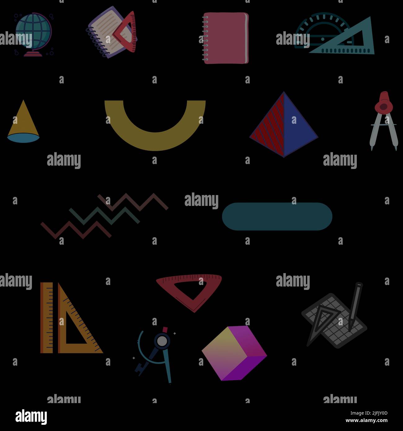 Collection of various geometric shapes background. All geometric shapes ...