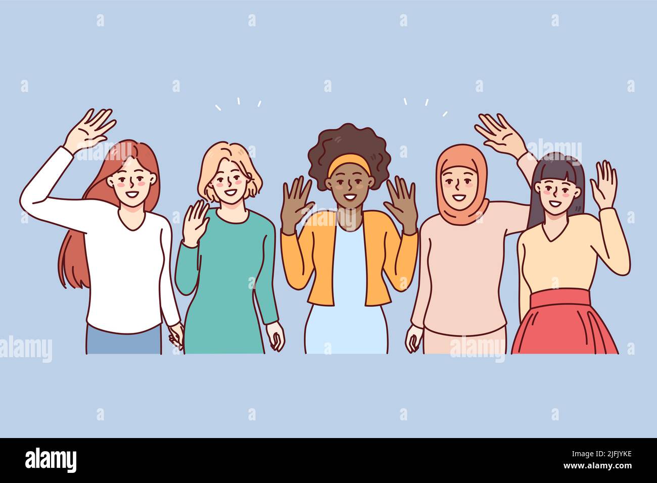 Multiracial girlfriends Stock Vector Images - Alamy