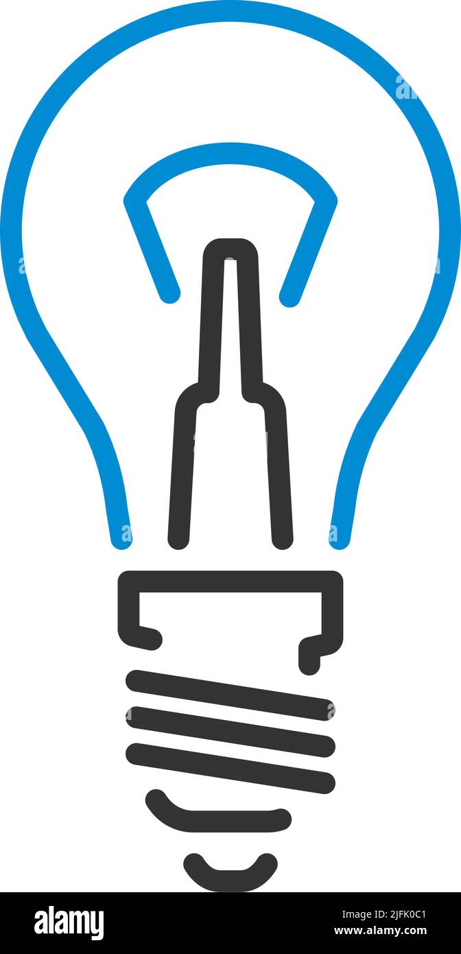 Electric Bulb Icon. Editable Bold Outline With Color Fill Design ...