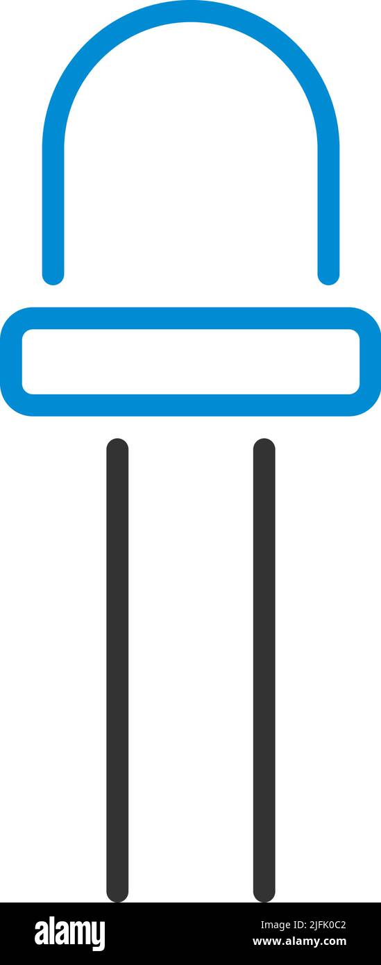 Light-emitting Diode Icon. Editable Bold Outline With Color Fill Design ...