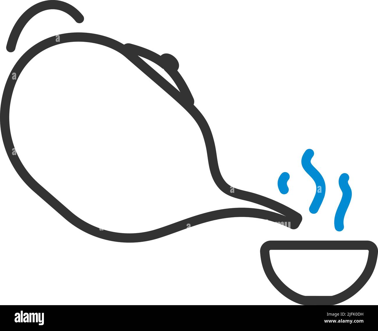 SPA Tea Pot With Cup Icon. Editable Bold Outline With Color Fill Design ...