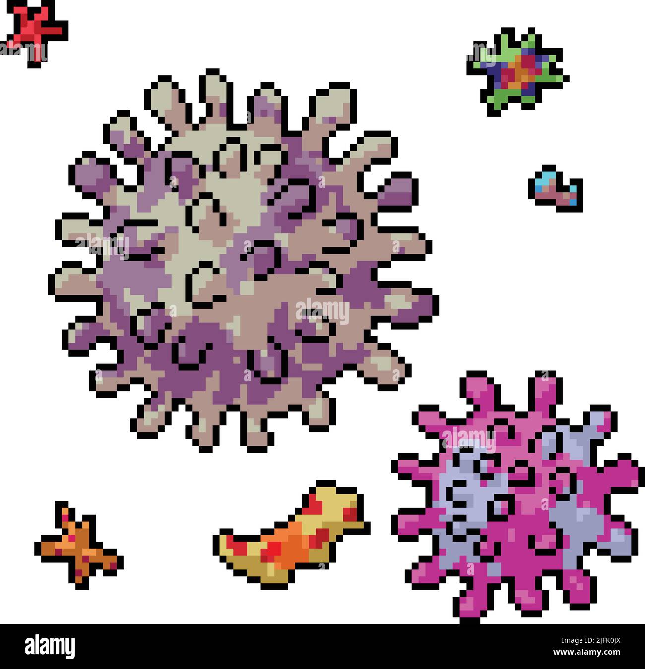 pixel art of dangerous deadly virus Stock Vector Image & Art - Alamy