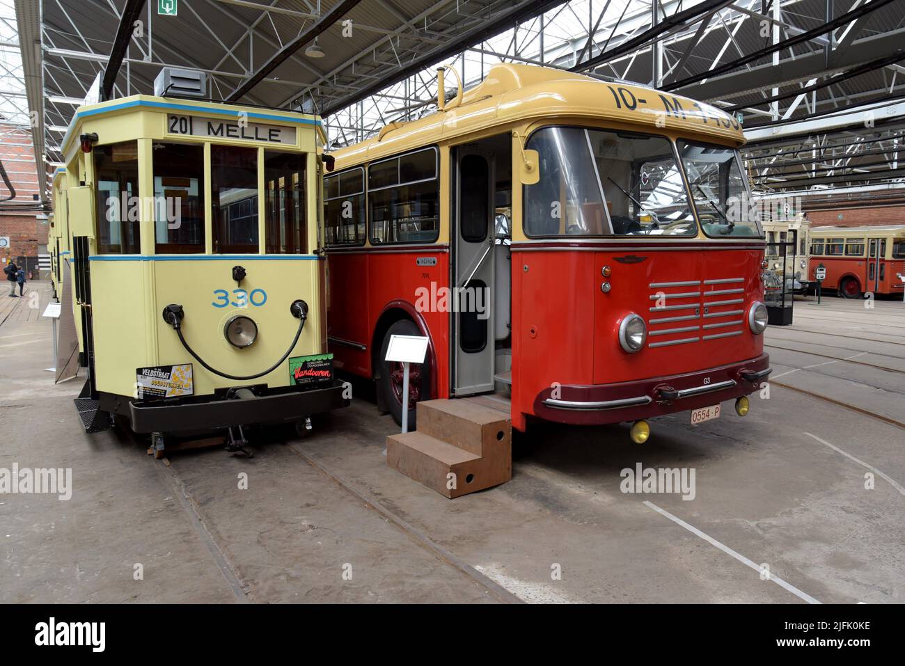 Flywheel powered bus built by Oerlikon in the Antwerp Tram Museum ...