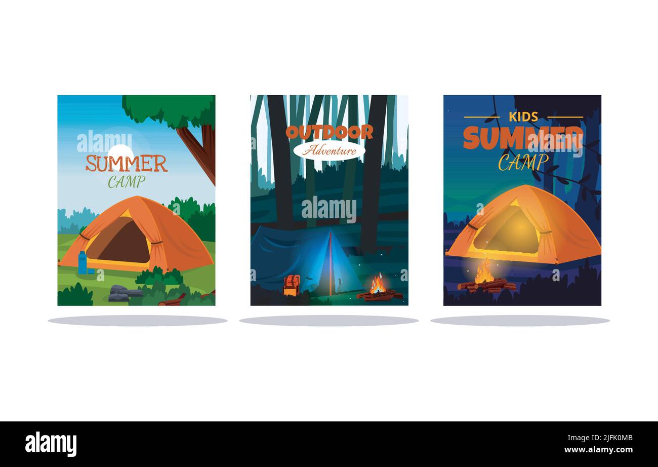 Tent landscape Stock Vector Images - Alamy