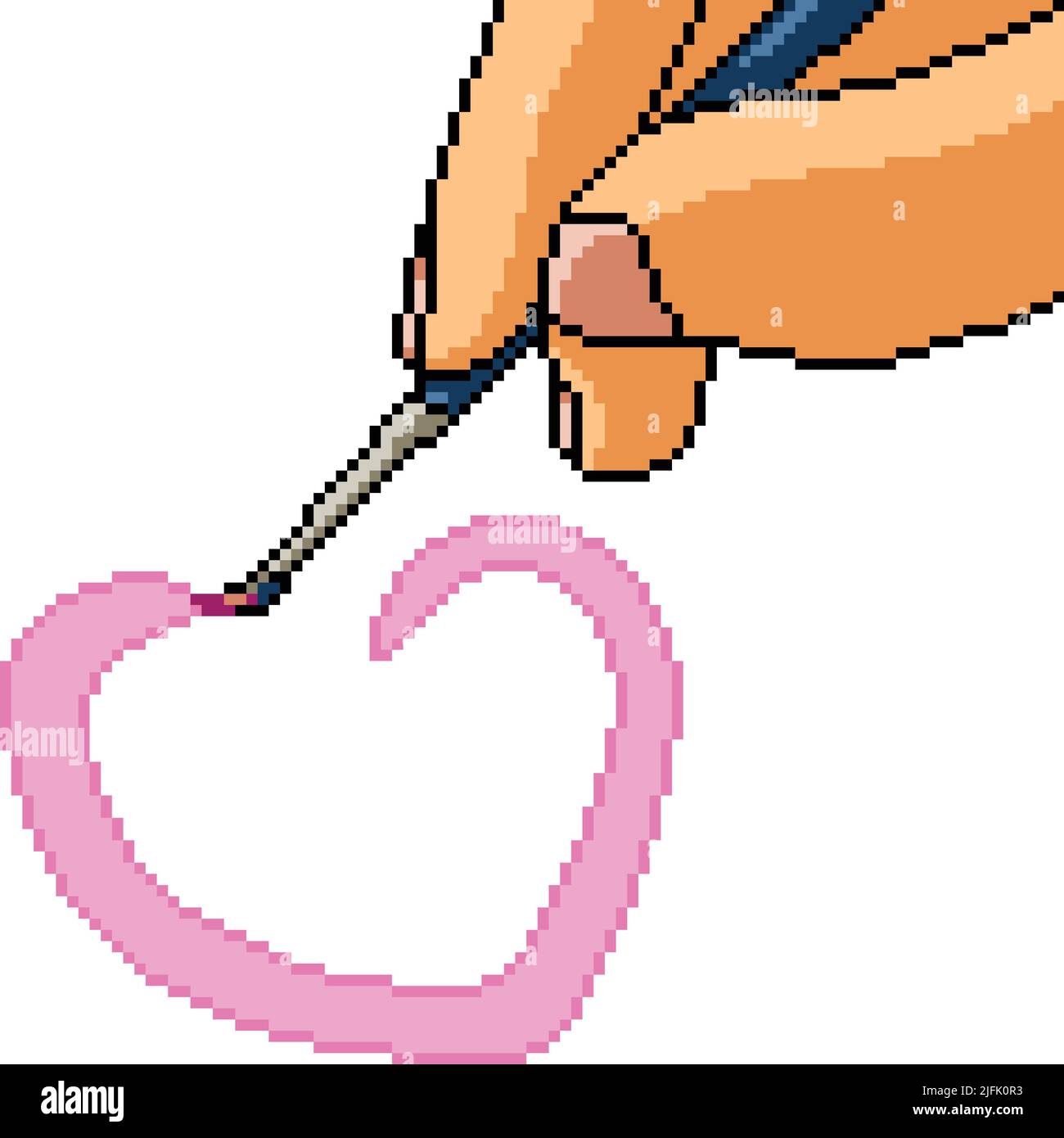 Pixel pink heart hi-res stock photography and images - Alamy
