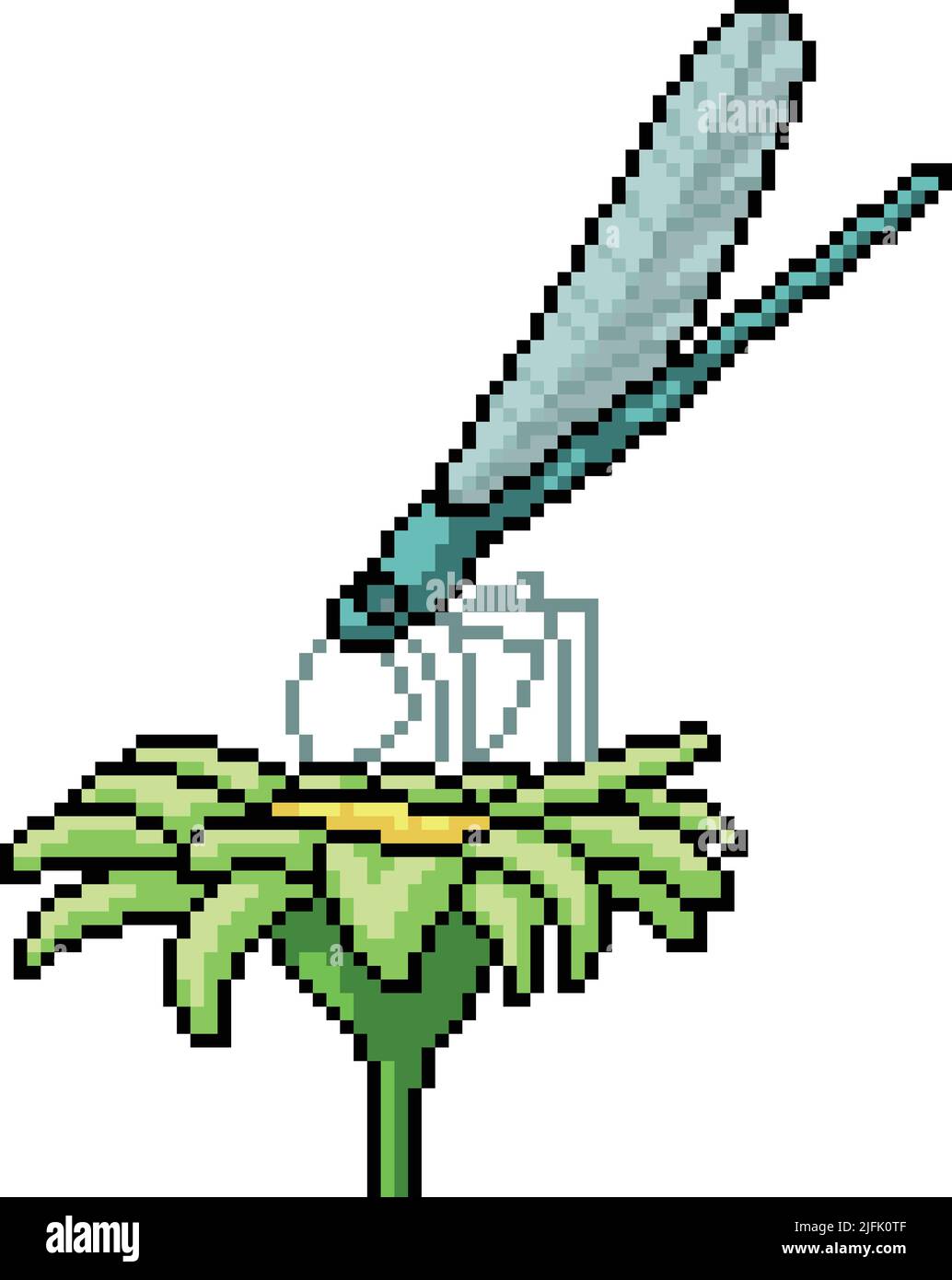 pixel art of dragonfly flower nature Stock Vector Image & Art - Alamy