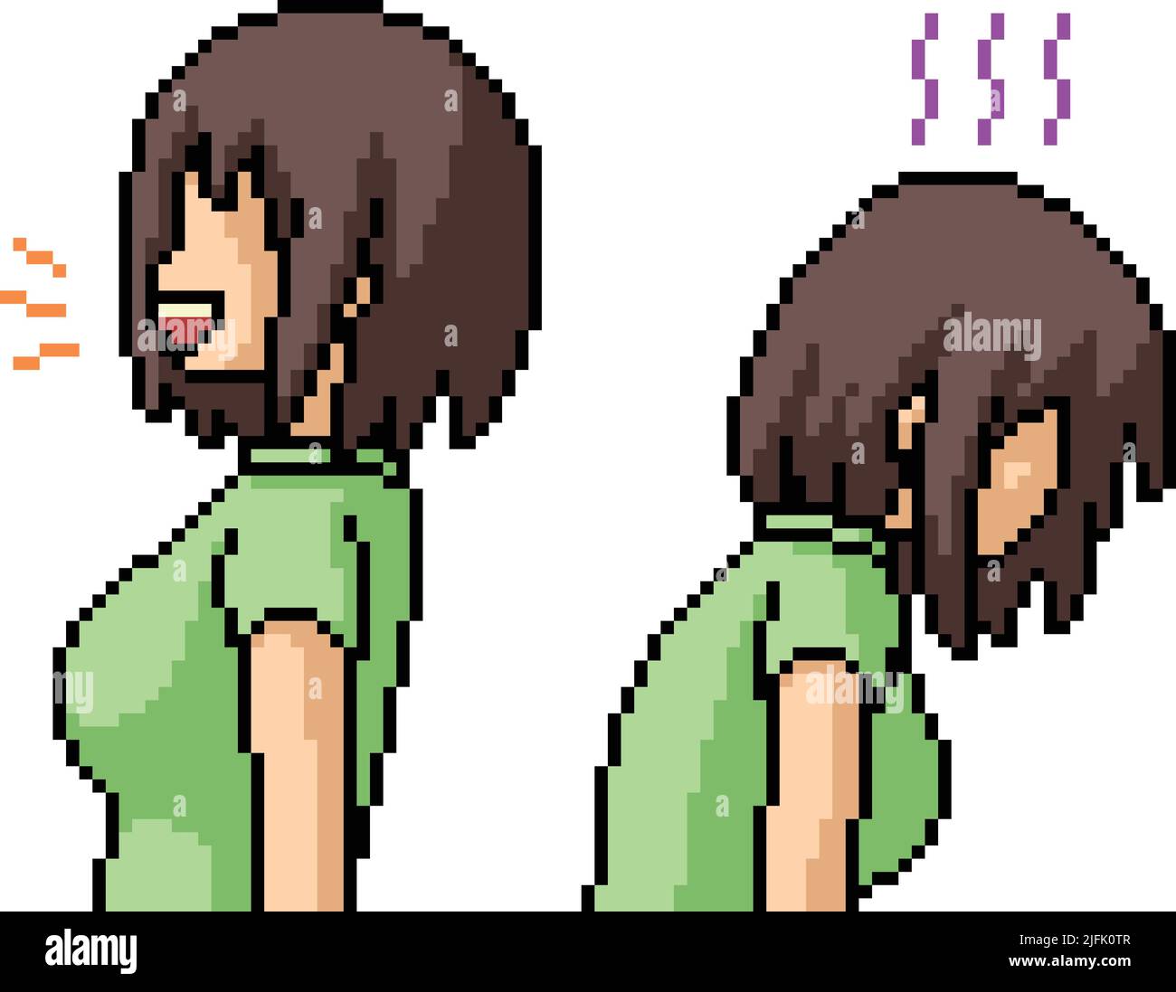 Pixel Art Sad Woman