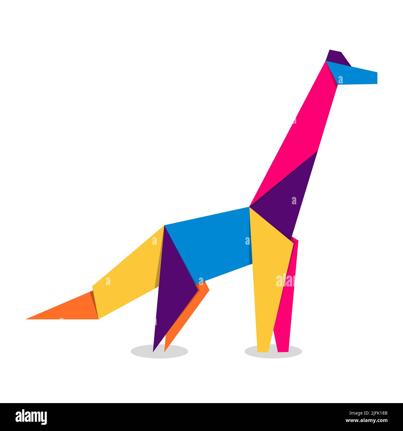 Dinosaur origami. Abstract colorful vibrant dinosaur logo design ...