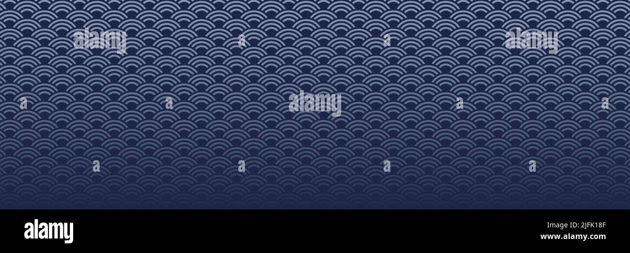 Blue japanese seamless pattern, oriental background. Vector ...