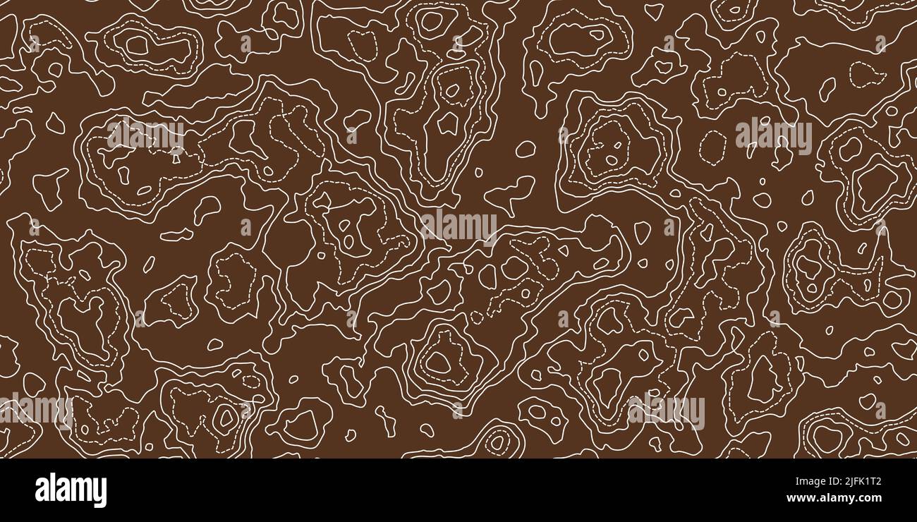 Topography map seamless pattern. Brown and white abstract topographic ...