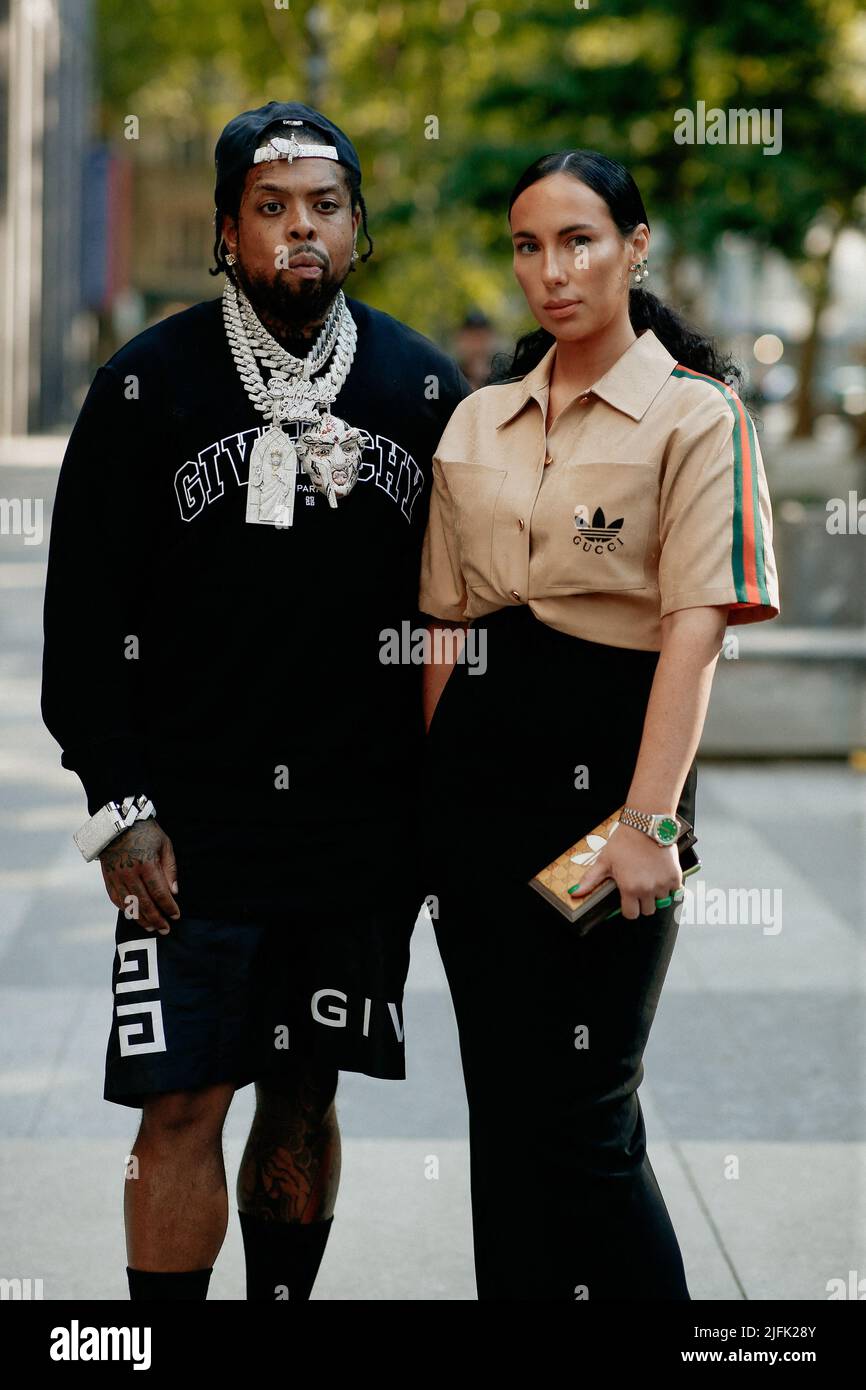Street style, Westside Gunn and Julia Lang arriving at Rhude Spring ...