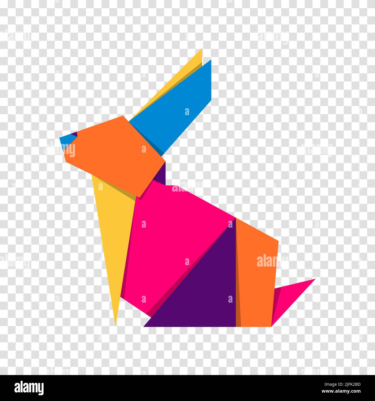 Rabbit origami. Abstract colorful vibrant rabbit logo design. Animal ...