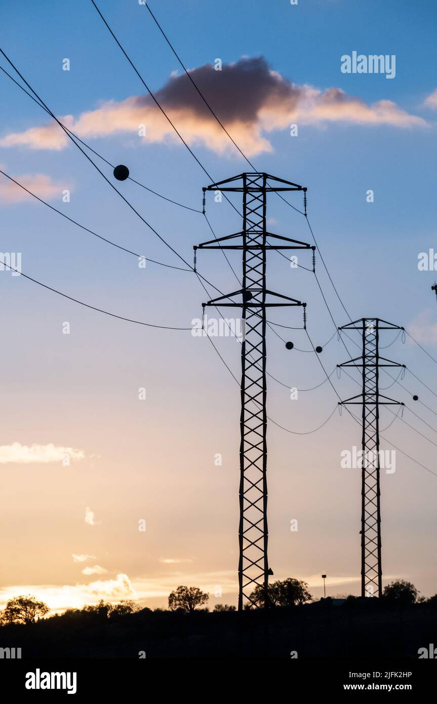 High Voltage Electric Transmission Tower Energy Pylon Stock Photo - Alamy