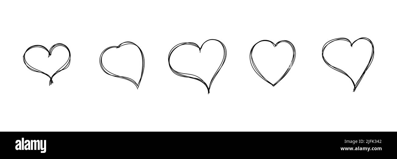Hand drawn hearts. Hand drawn love symbol collection. Vector ...