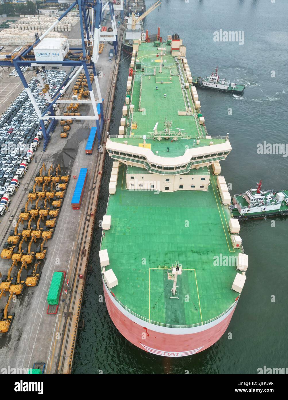 YANTAI, CHINA - JULY 4, 2022 - A car carrier berths at The Port of ...