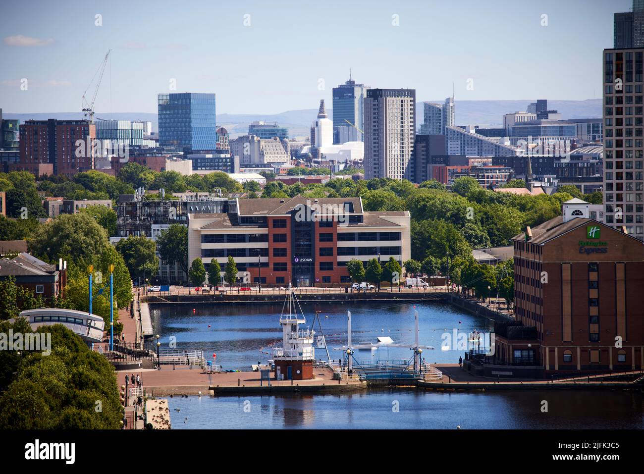 Salford Quays, at MediaCityUK along the Manchester Ship Canal, Ontario ...