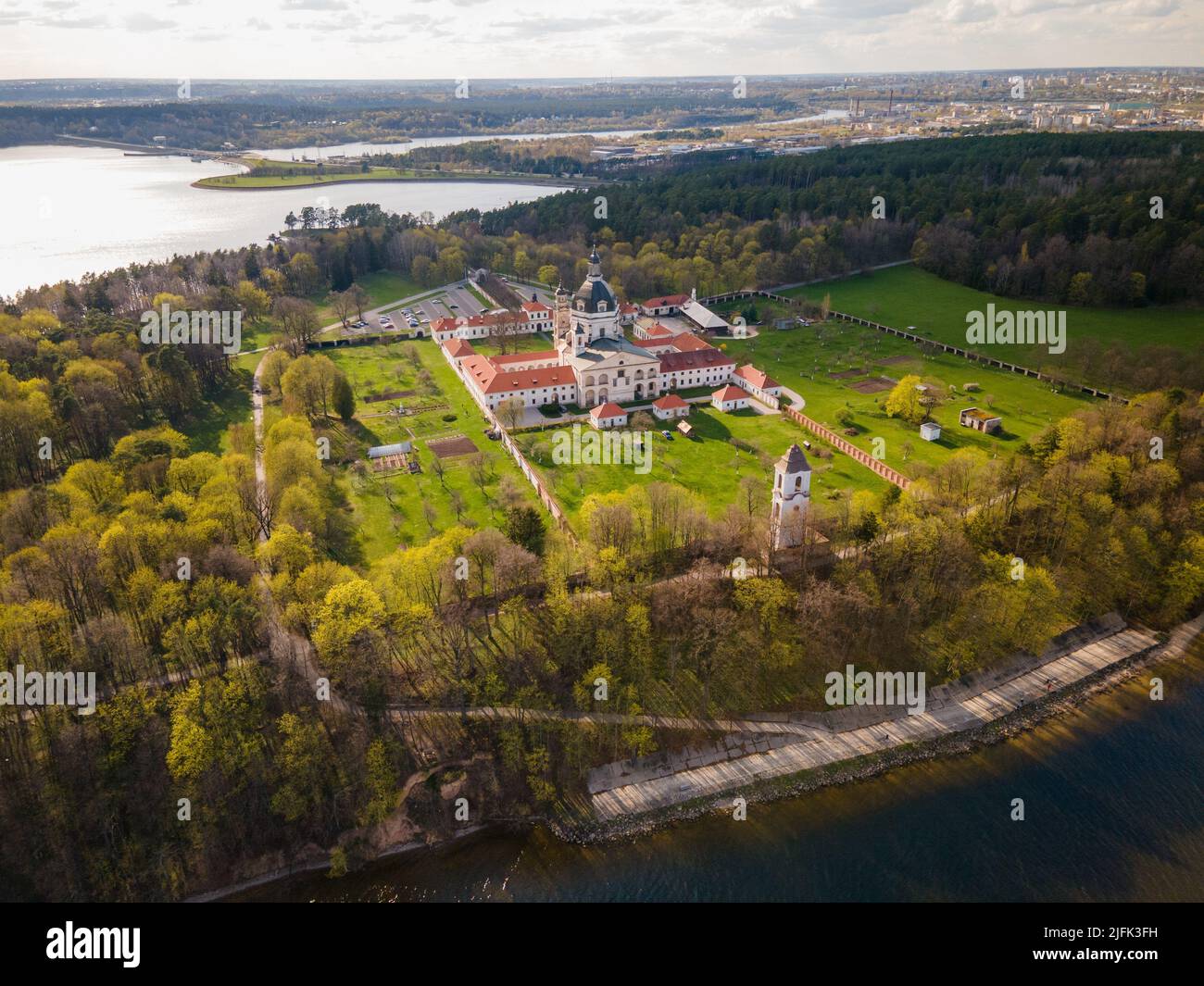 A bird's eye view of the Pazaislis monastery in Kaunas, Lithuania Stock ...