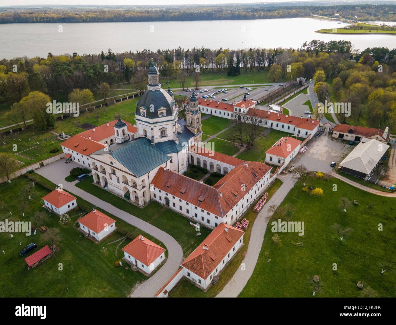 A bird's eye view of the Pazaislis monastery in Kaunas, Lithuania Stock ...