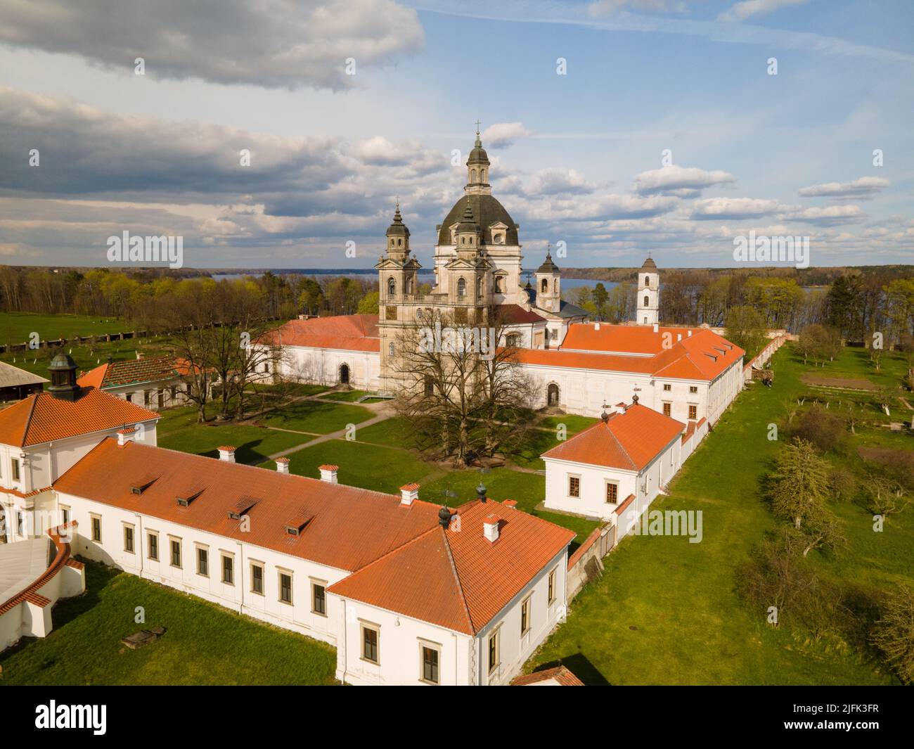 A bird's eye view of the Pazaislis monastery in Kaunas, Lithuania Stock ...
