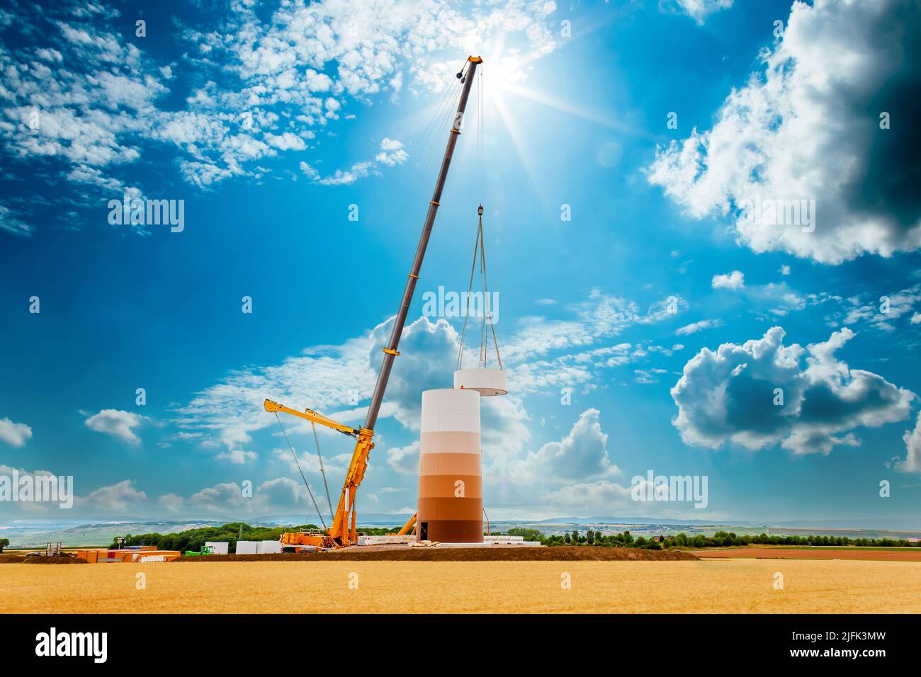 Assembling wind turbines hi-res stock photography and images - Alamy