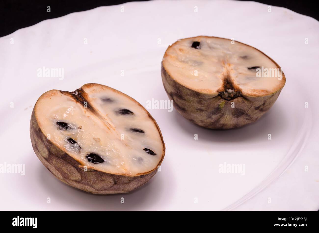 Fresh Green and Brown Ripe Cherimoya Tropical Fruit Stock Photo - Alamy