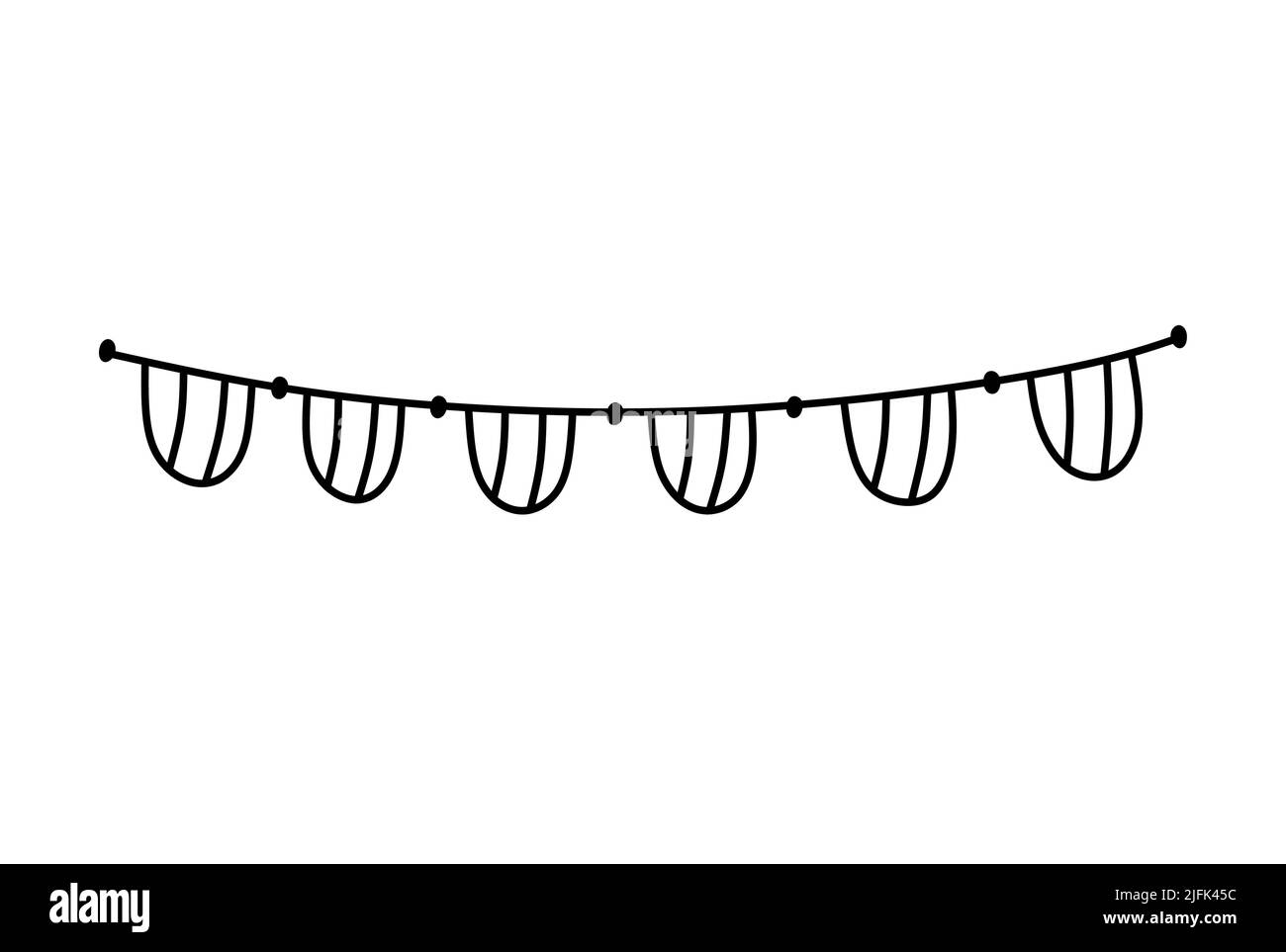 Cute festive bunting for a party isolated on white background. Vector ...