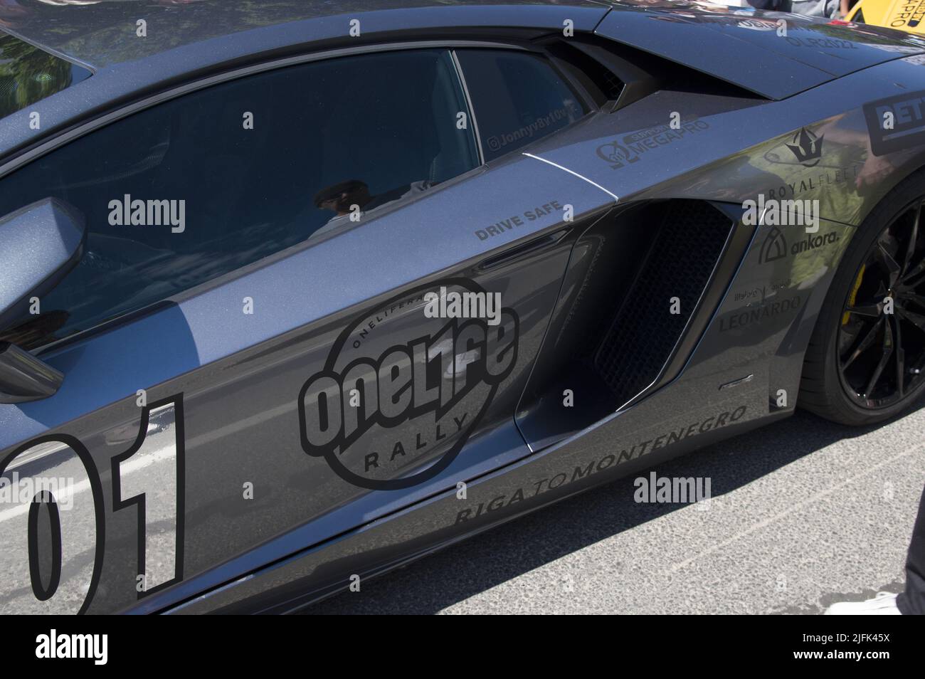 European sport car show event Onelife Rally Stock Photo - Alamy