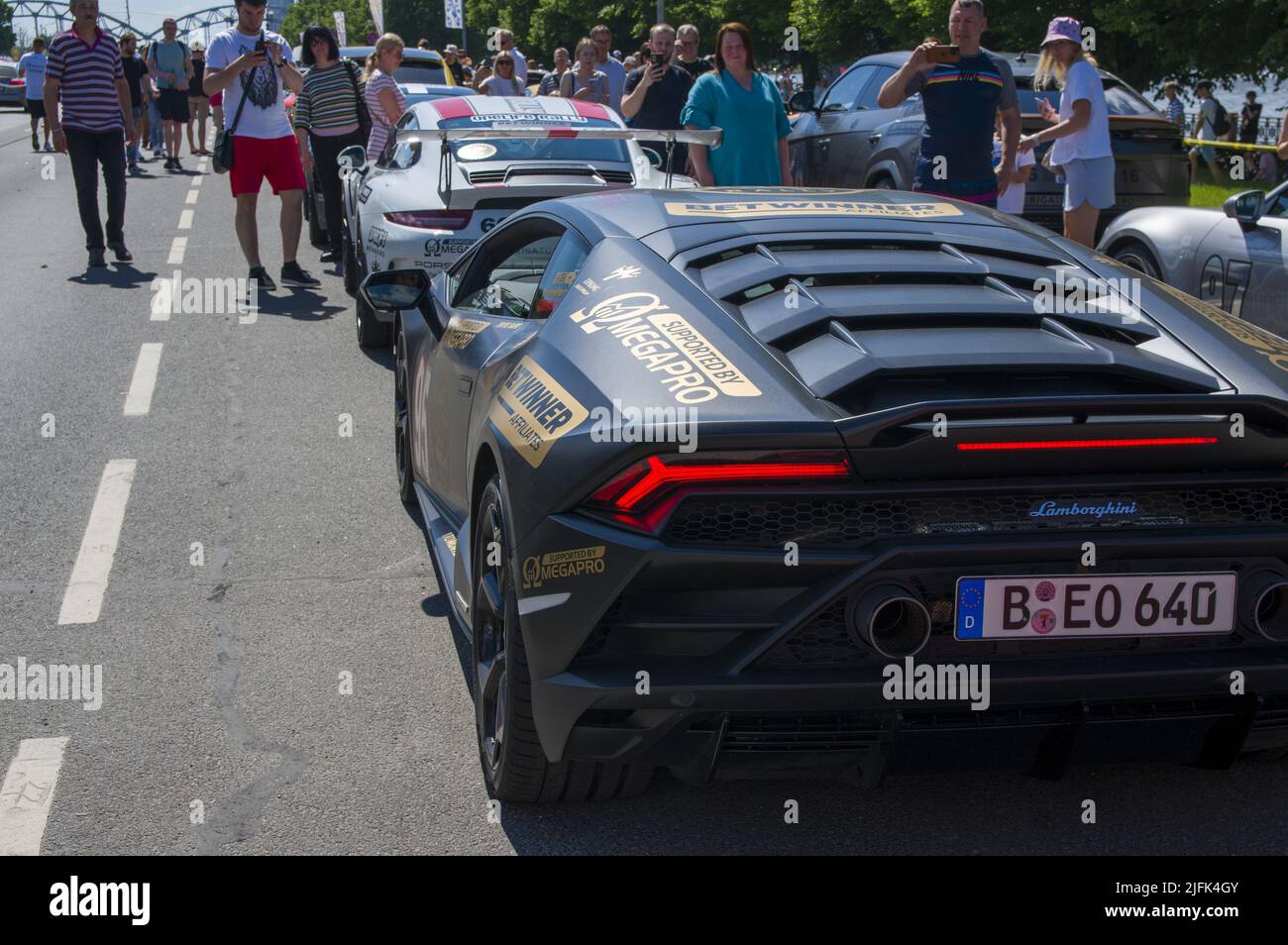 European sport car show event Onelife Rally Stock Photo - Alamy