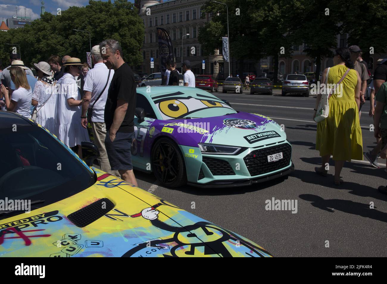 European sport car show event Onelife Rally Stock Photo - Alamy