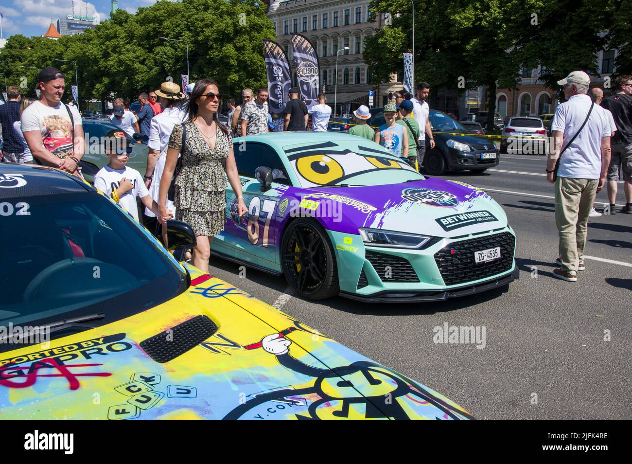European sport car show event Onelife Rally Stock Photo - Alamy