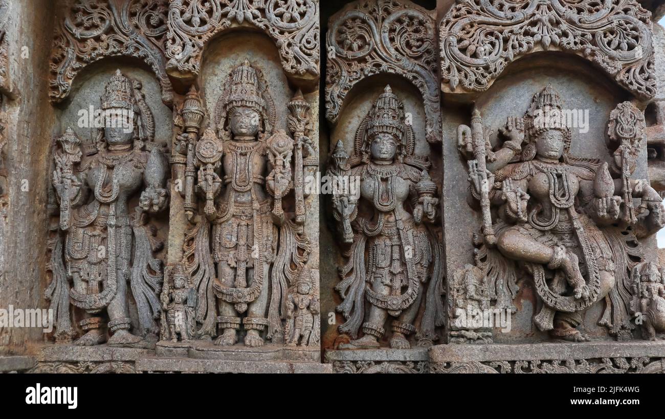 Sculpture of Lord Vishnu and Lakshmi in a dancing pose at Sri ...