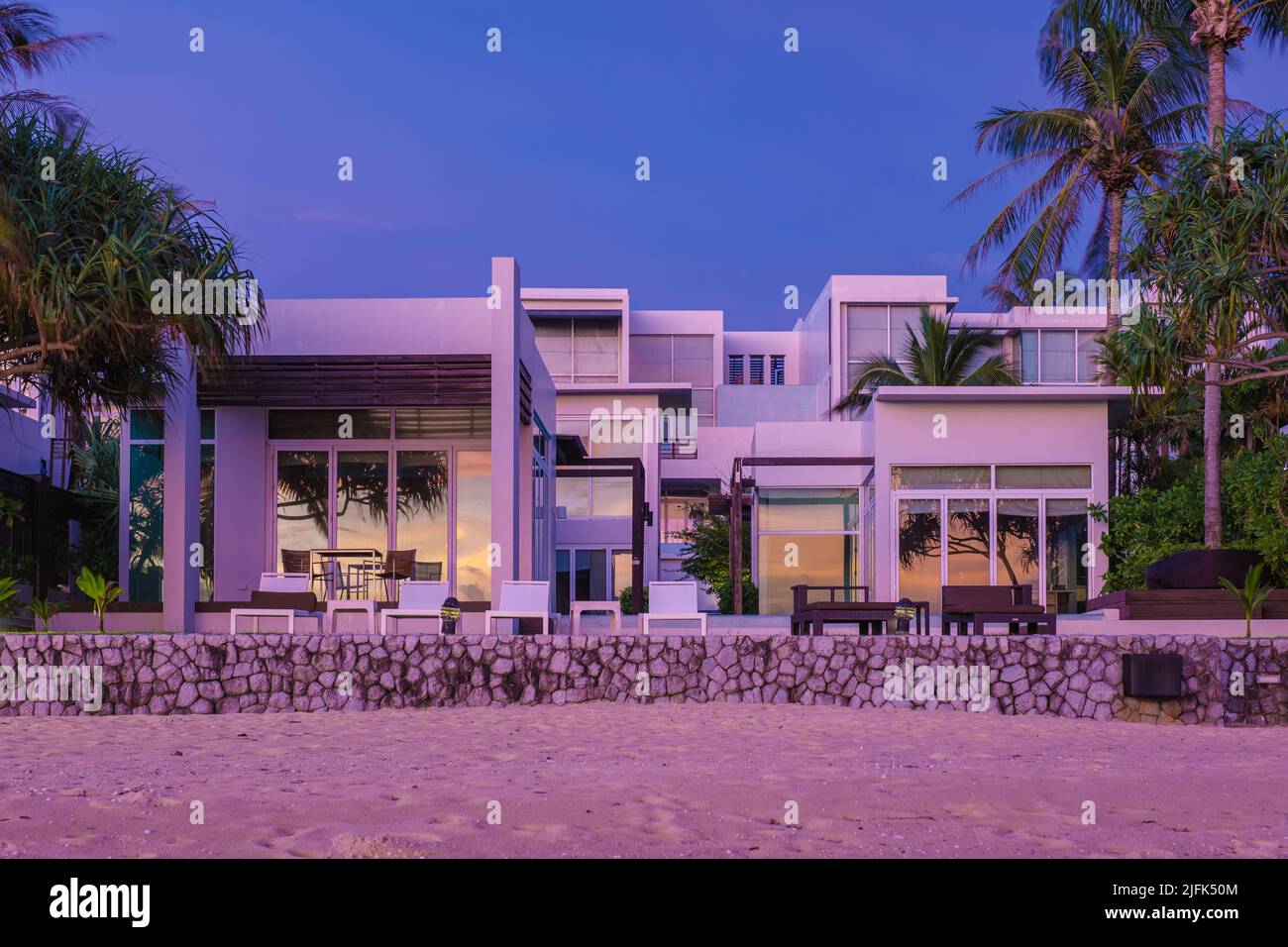 Modern house with a swimming pool, modern pool villa at the beach ...