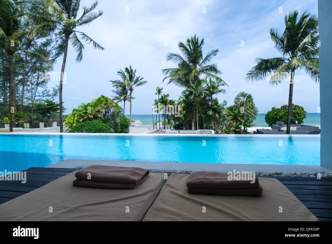 Modern house with a swimming pool, modern pool villa at the beach ...