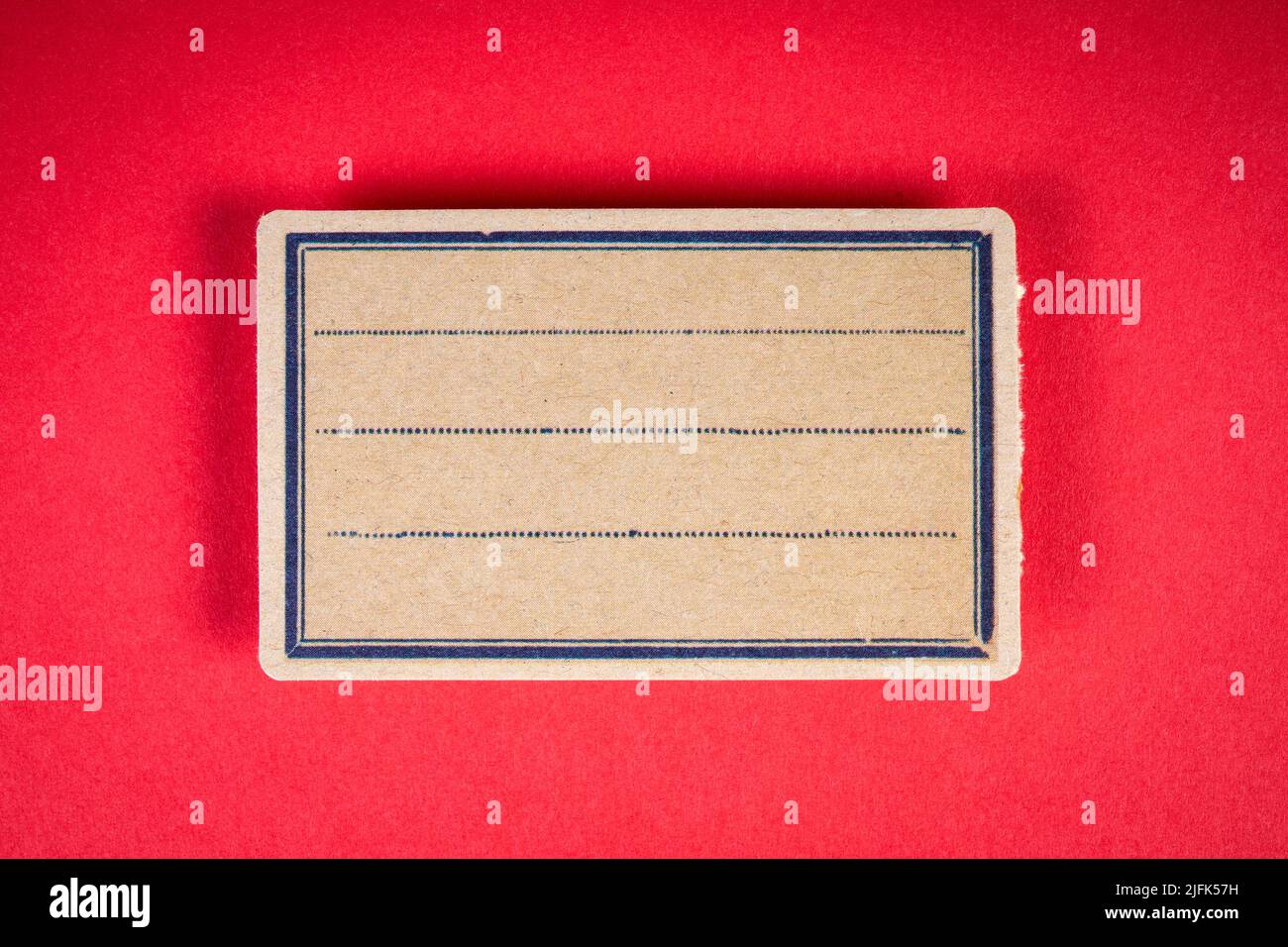 Blank frame label, place for text, on a red background Stock Photo - Alamy