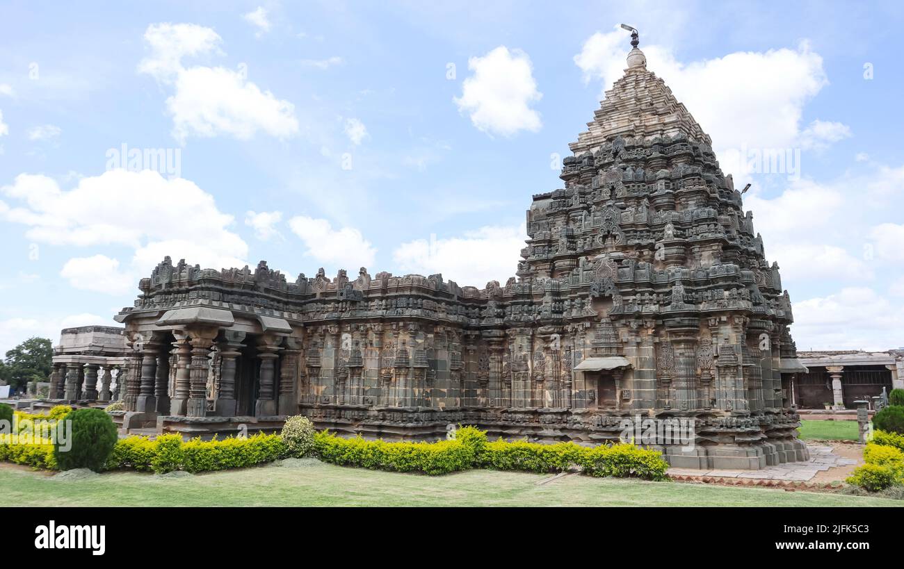 View of Mahadeva Temple with Dramatic Clouds and Blue Sky, Itagi ...